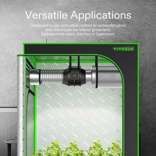 VIVOSUN 8-Inch Air Carbon Filter, Odour Control Filter with Pre-Filter ...