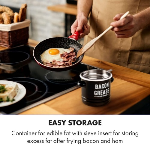 Bacon Grease Vintage Storage Container with Strainer, Cooking Oil ...