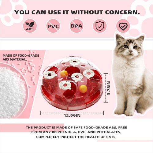 Interactive Cat Treasure Hunt Toy Food Dispenser Puzzle Feeder with ...