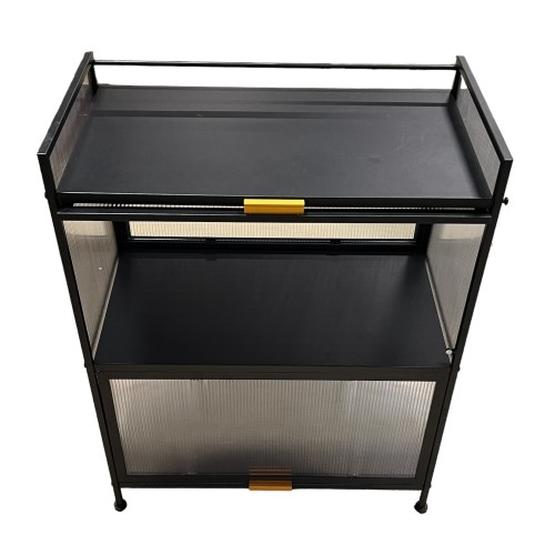 3-Tier Multifunctional Storage Rack, 60cm Width Storage Cabinet with ...