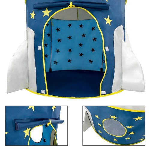 Kids Rocket Spaceship Tent Foldable Pop Up Tent With Storage Bag For Kids Rocket Spaceship Tent Foldable Pop Up Tent With Storage Bag For